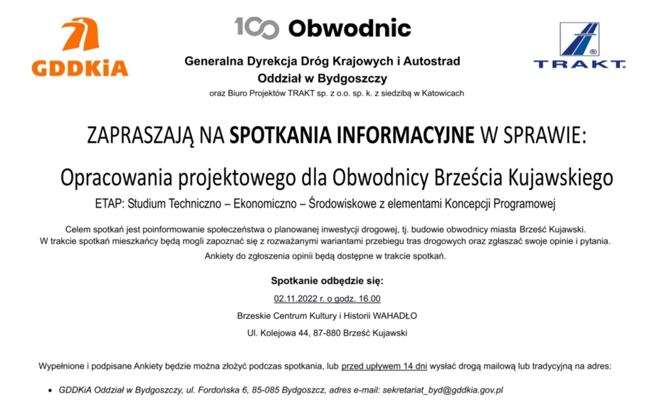 Zaproszenie na spotkanie informacyjne - Gmina Brześć Kujawski Zaproszenie na spotkanie informacyjne - Gmina Brześć Kujawski